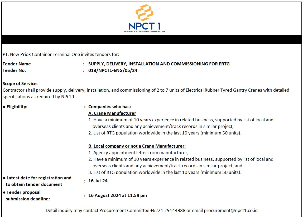 SUPPLY, DELIVERY, INSTALLATION AND COMMISSIONING FOR ERTG